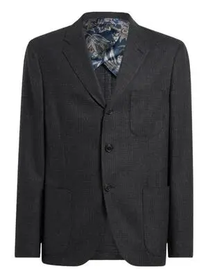Etro Check-pattern Single-breasted Blazer - Black
