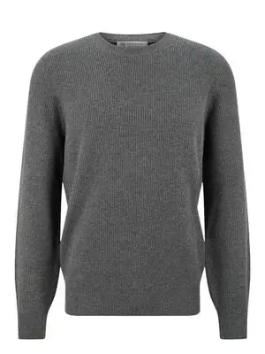 Brunello Cucinelli Long Sleeve Crew Neck Sweater - Black