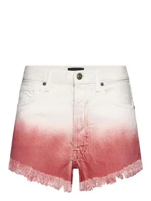 Alanui Fringed Tie-dye Denim Shorts - Pink
