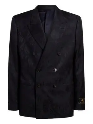 Etro Patterned Long-sleeved Suit Jacket - Black