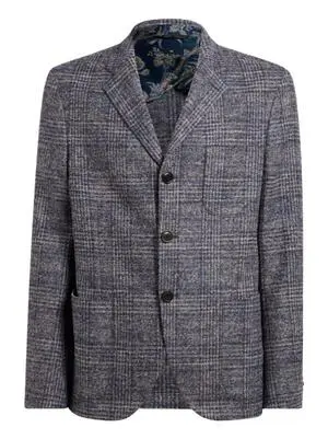 Etro Check-pattern Notched-lapel Blazer - No