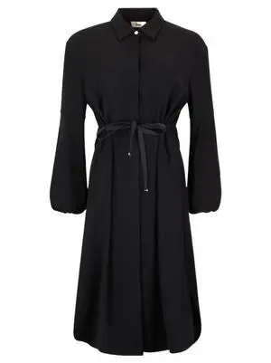 HERNO Herno Long Sleeve Collared Dress With Tie Detail