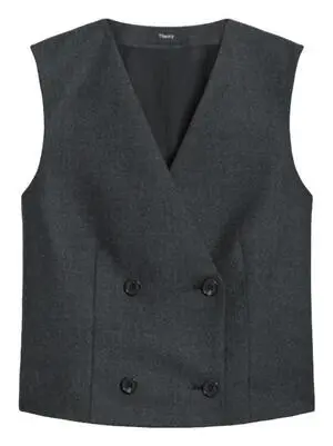 Theory Double-breasted Waistcoat - Black