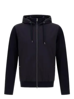 Herno Long-sleeved Zip-up Jacket With Drawstring Hood - Black