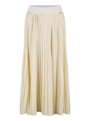 Herno Elastic Waist Pleated Midi Skirt - Nude