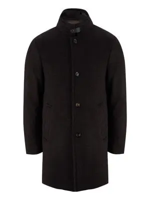 MOORER Single-breasted Wool Coat - Black