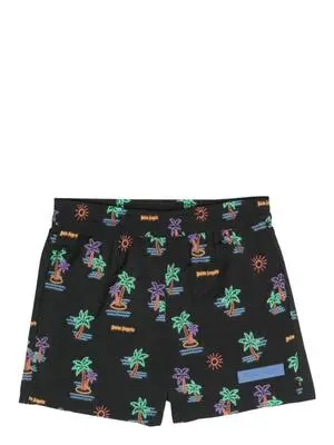 Palm Angels Neon Palms Swim Shorts - Black