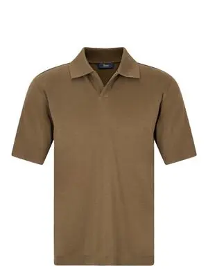 Herno Short-sleeved Polo Shirt Brown