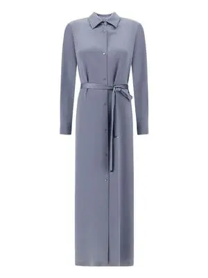 Herno Longline Belted Shirt Dress - Denim