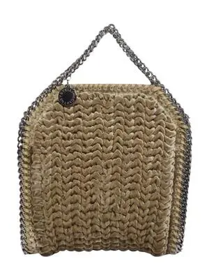 Stella McCartney Stella McCartney Velvet Handbag With Metal Pendant Brown