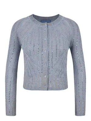 Ermanno Scervino Ribbed Crew Neck Cardigan - Gray