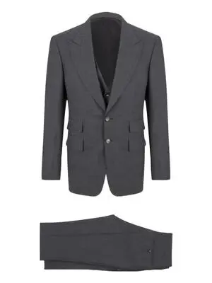 TOM FORD Long-sleeved Suit Jacket And Suit Pants - Black