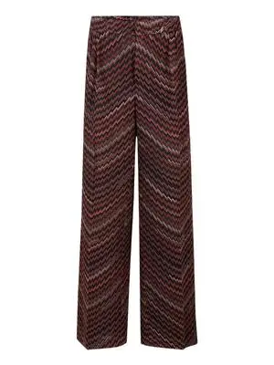 Missoni Zigzag-knit Wide-leg Trousers - Black