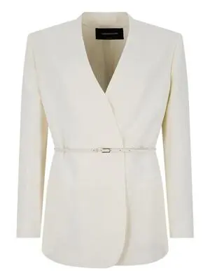 FABIANA FILIPPI Fabiana Filippi Long-Sleeved Belted V-Neck Jacket