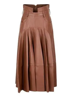 Zimmermann Waistband Midi Skirt - Brown