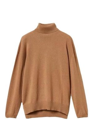 TWINSET High Neck Sweater With Asymmetrical Hem - Brown