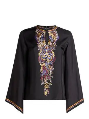 Etro Long-sleeved Shirt With Paisley Pattern - Multibla