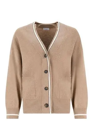 Brunello Cucinelli Long-sleeved Knitted Cardigan - Nude