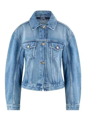 Jacquemus Single-breasted Denim Jacket With Cinched Waist - Blue