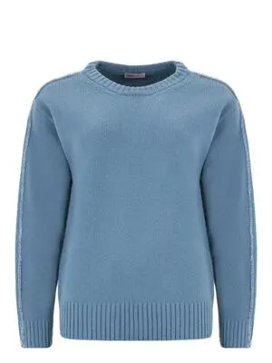 Herno Crew Neck Wool Sweater - Blue