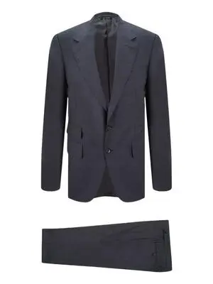 TOM FORD Long-sleeved Suit Jacket And Trousers Set - Black