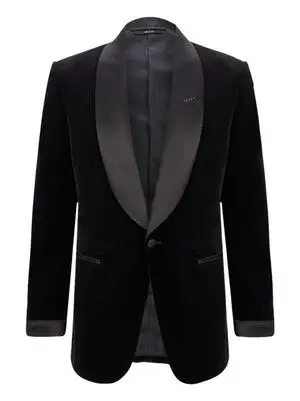 TOM FORD Sheldon Shawl-collar Velvet Smoking Jacket - Black