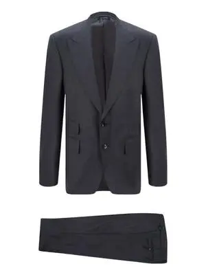 TOM FORD Long-sleeved Suit Jacket And Suit Pants - Black