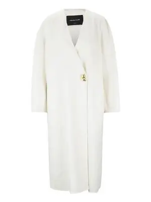 Fabiana Filippi Long-sleeved V-neck Coat - White