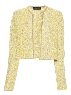 Fabiana Filippi Metallic Bouclé Cardigan - Nude
