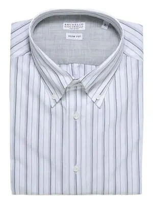 Brunello Cucinelli Striped Shirt - Gray