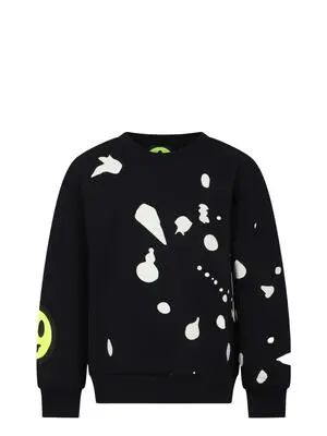 BARROW Paint Splatter Print Crewneck Sweatshirt - Black