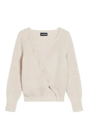 Jacquemus Button Detail Pullover Sweater - White