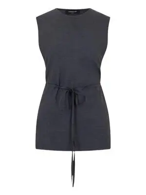 FABIANA FILIPPI Fabiana Filippi Sleeveless Crew Neck Cover-Up With Waist Tie