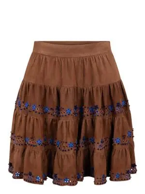 Ermanno Scervino Embroidered Layered Mini Skirt - Friarbro