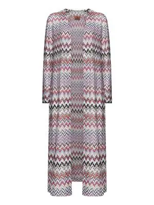 Missoni All-over Patterned Long-sleeved Cardigan - Pink