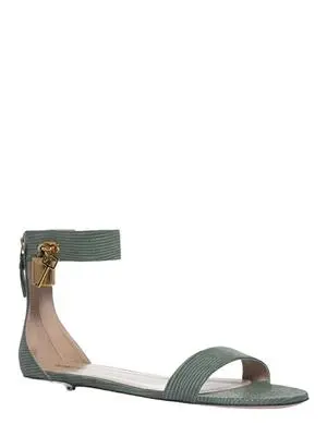 TOM FORD Flat Lizard-embossed Suede Sandals - No