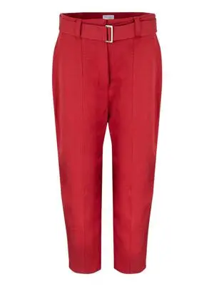 Brunello Cucinelli Belted Tailored Pants - Red