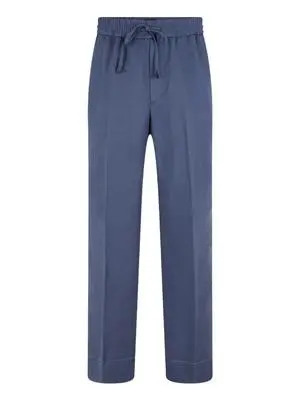 Brioni Straight-leg Linen-cotton Blend Sweatpants - Blue