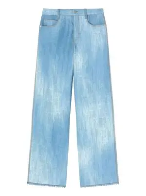 Ermanno Scervino Printed Palazzo Trousers - Light Blue