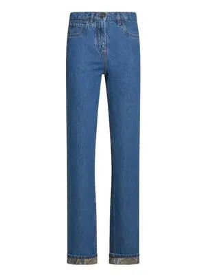 Etro Straight-leg Jeans With Brand Patch Detail - Blue