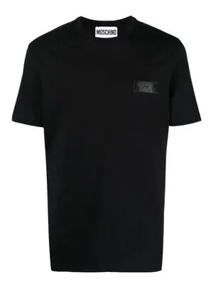 Moschino Logo-appliqué Cotton T-shirt - Black