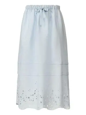 Fabiana Filippi Elasticated Waist Midi Skirt With Cutout Details - White