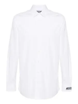 Moschino Logo-embroidered Cotton Shirt - White