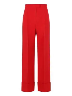 VALENTINO Valentino Pleat Detailed Turn-Up Hem Trousers