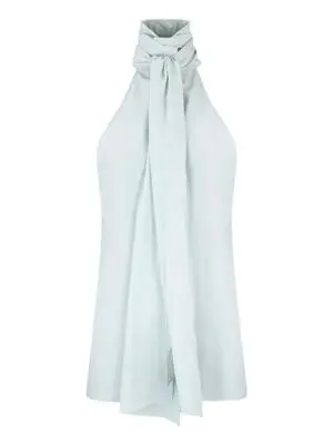 TOM FORD Sleeveless Silk Blouse With Detachable Tie - White