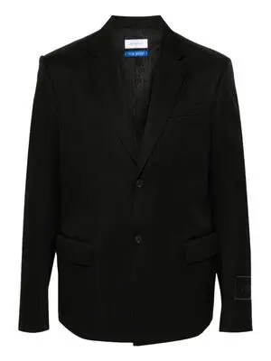 Off-White Single-breasted Logo Embroidered Blazer - Black