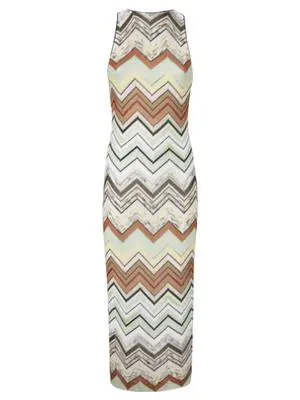 Missoni Chevron Knit Midi Dress - White
