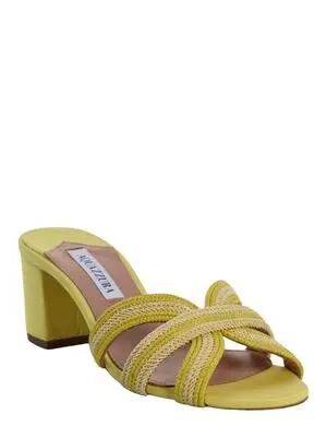 AQUAZZURA Mid-heel Slides With Crisscross Straps - Brown