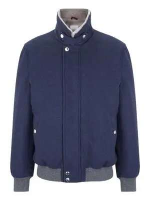 Brunello Cucinelli High-neck Long-sleeved Casual Jacket - Blue