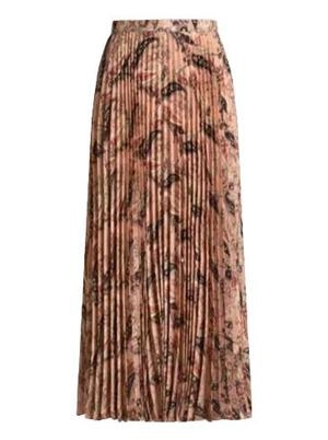 Etro Stretch Sable Maxi Skirt With Floral Paisley Motif - Orange